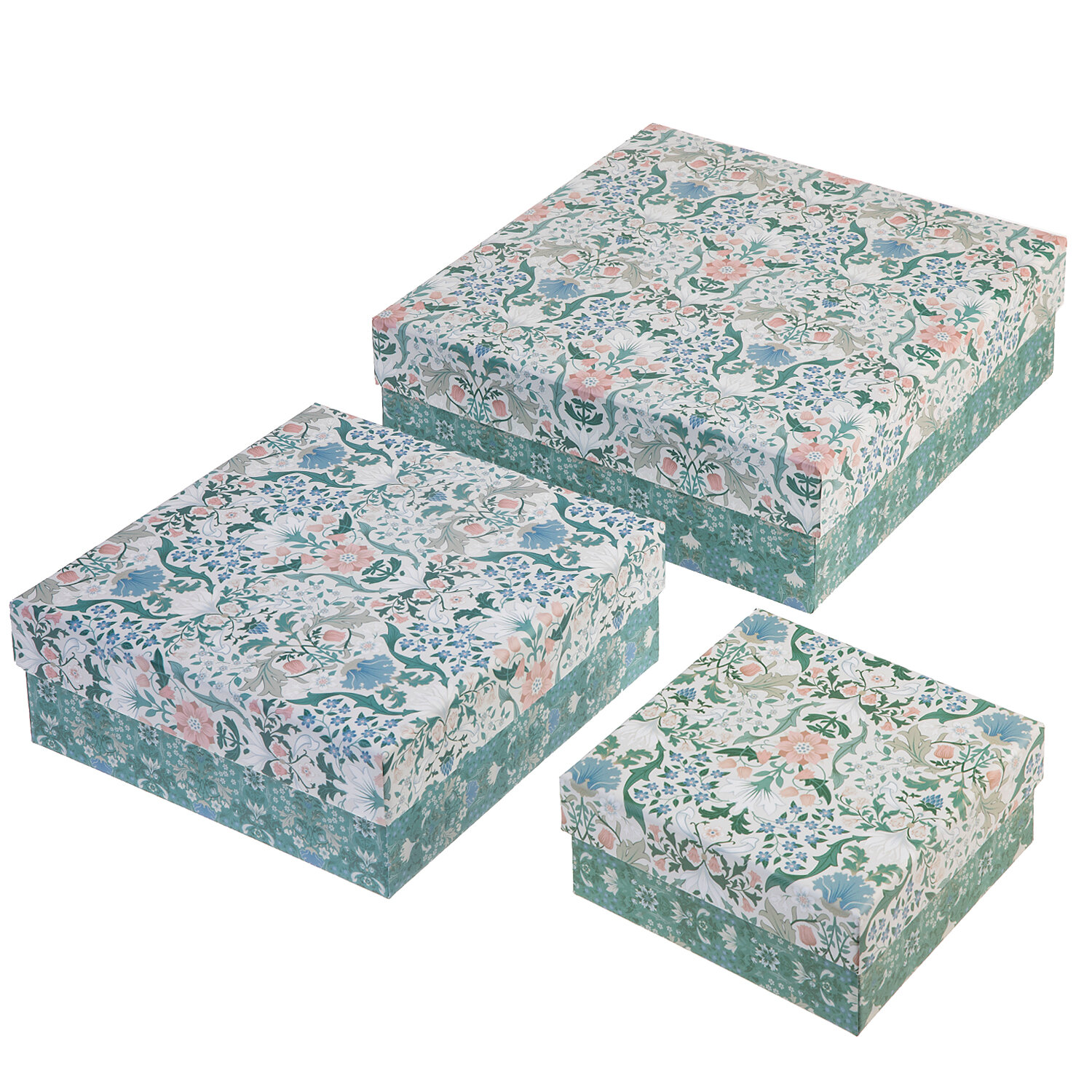 Набор картонных коробок с крышкой Hatber квадрат -Morris- 3шт.