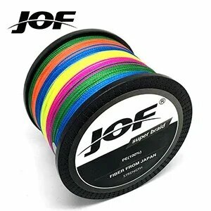 Плетеная рыболовная леска JOF 4 нити 10-120 фунтов 1000M-8.0, Multicolor