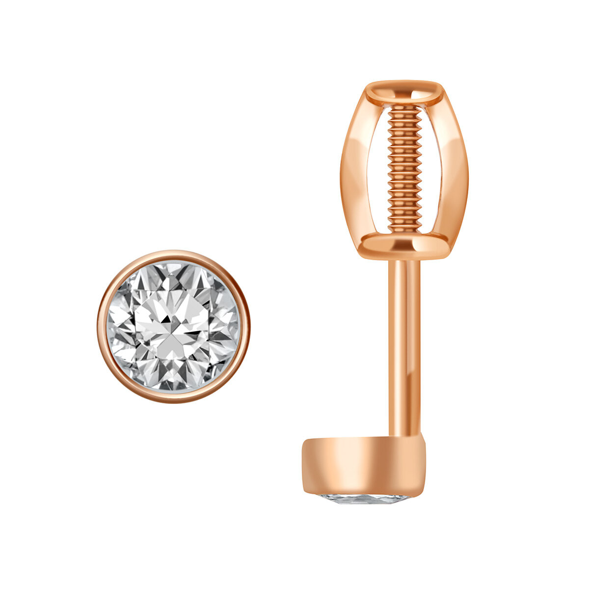 Моносерьга, золото, 585 проба