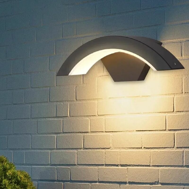 JIANPAI Наружный фасадный настенный светильник С датчиком движения Водонепроницаемый для внутреннего двора крыльца лестницы двора сада Прихожей улицы, светодиодное настенное бра U Light