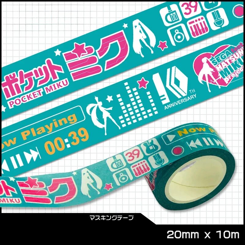 Лента декоративная Hatsune Miku, 20 мм x 10 м, Цвет: Hatsune Miku A