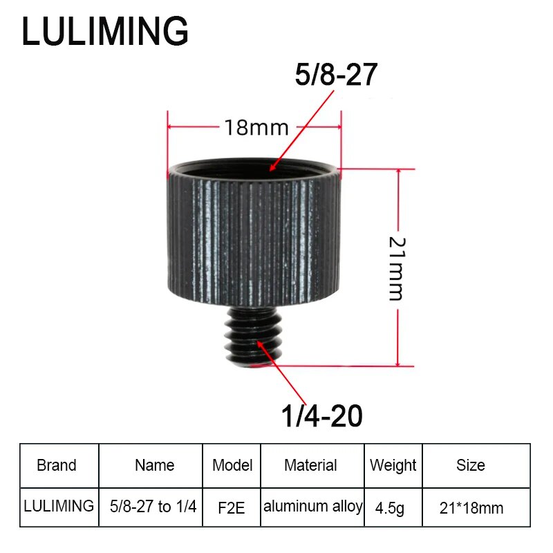 LULIMING 5/8-27 to 1/4 адаптер для микрофона F2E