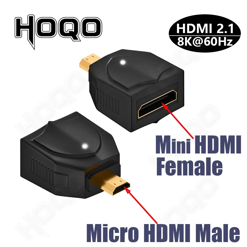 HDMI Micro на Mini адаптер 8K 60Hz, черный