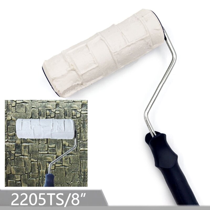 Кирпичный узор полосатый 8-дюймовый резиновый валик для тиснения цементных стен с художественным эффектом