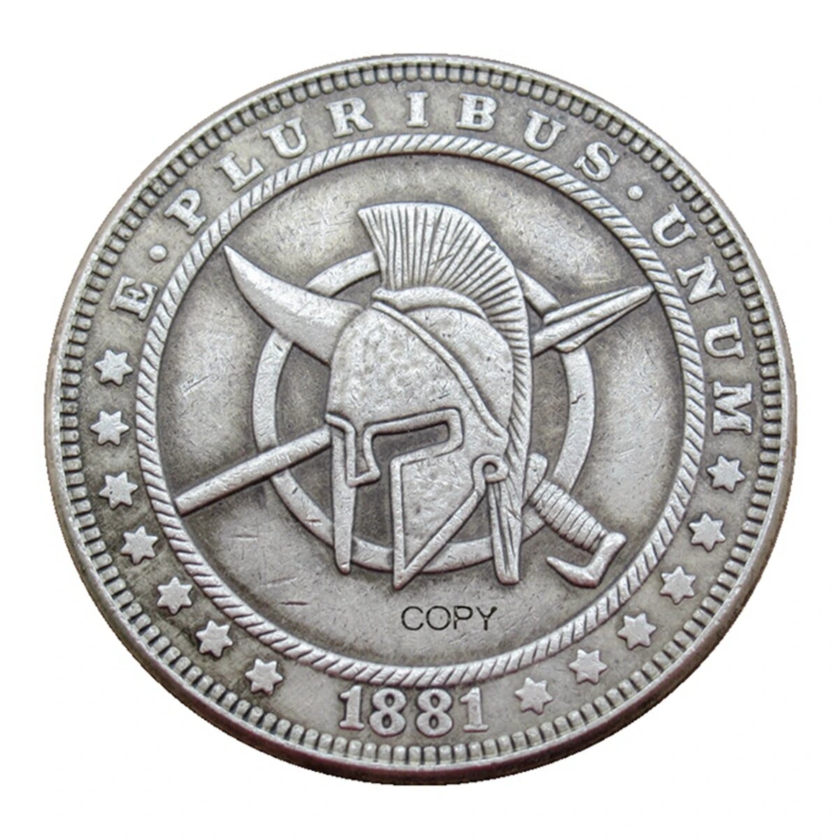 Монетка декоративная "Спарта", посеребренная, 1881, HB116