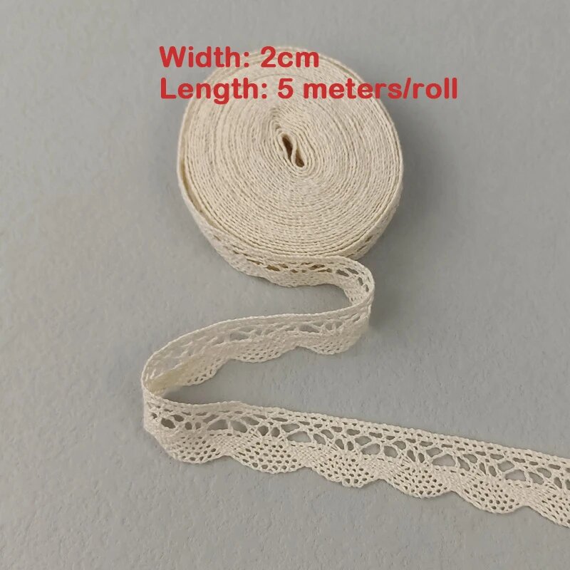 Хлопковая кружевная бейка YWXXin.LIFE 5 м бежевая Белый, 04A