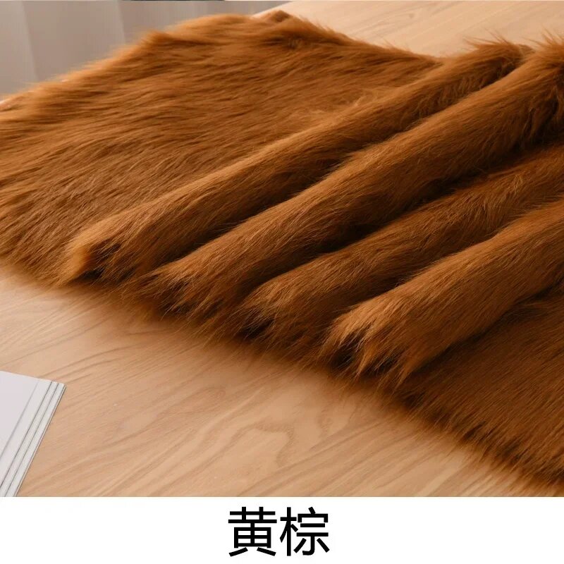 Искусственный мех лисы, плюшевая ткань 5 см, 180 см Коричневый, 50CM X 180CM, Yellowish brown
