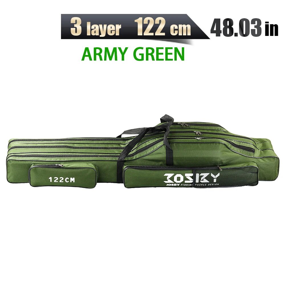Складная сумка для удочек JOSBY, 1.22м, 3 слоя, Army Green