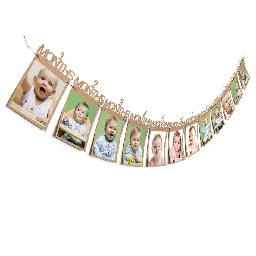 Фоторамка-баннер ZUOFILY 12 месяцев 01Number-Khaki