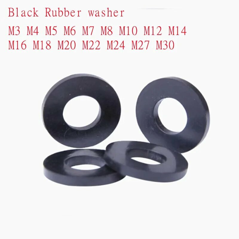Черные резиновые прокладки 3мм-30мм 4 x 8 x 1mm 20pcs