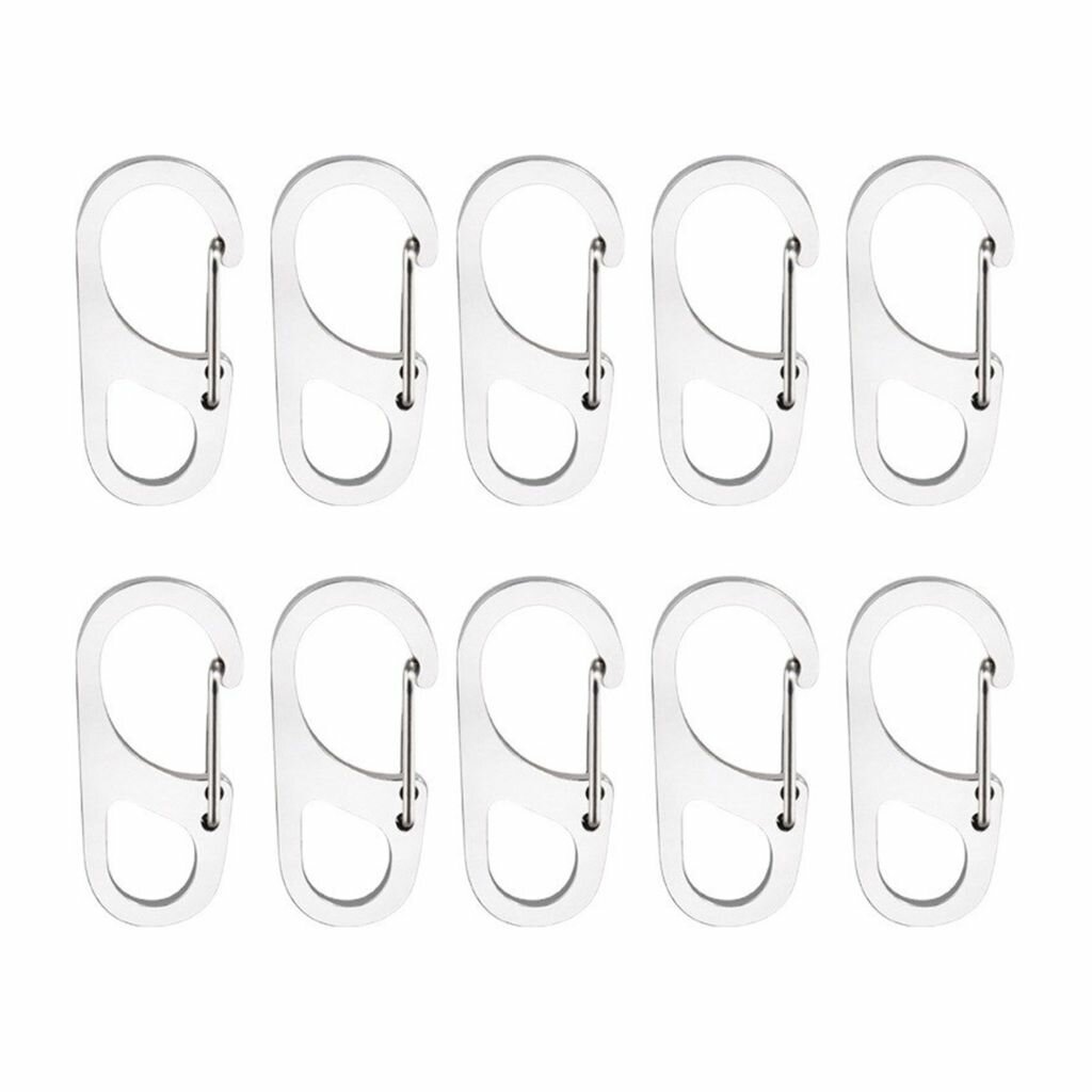 Карабин вспомогательный, Мини-москитный карабин для скалолазания - маленький натуральный цвет, 10 шт