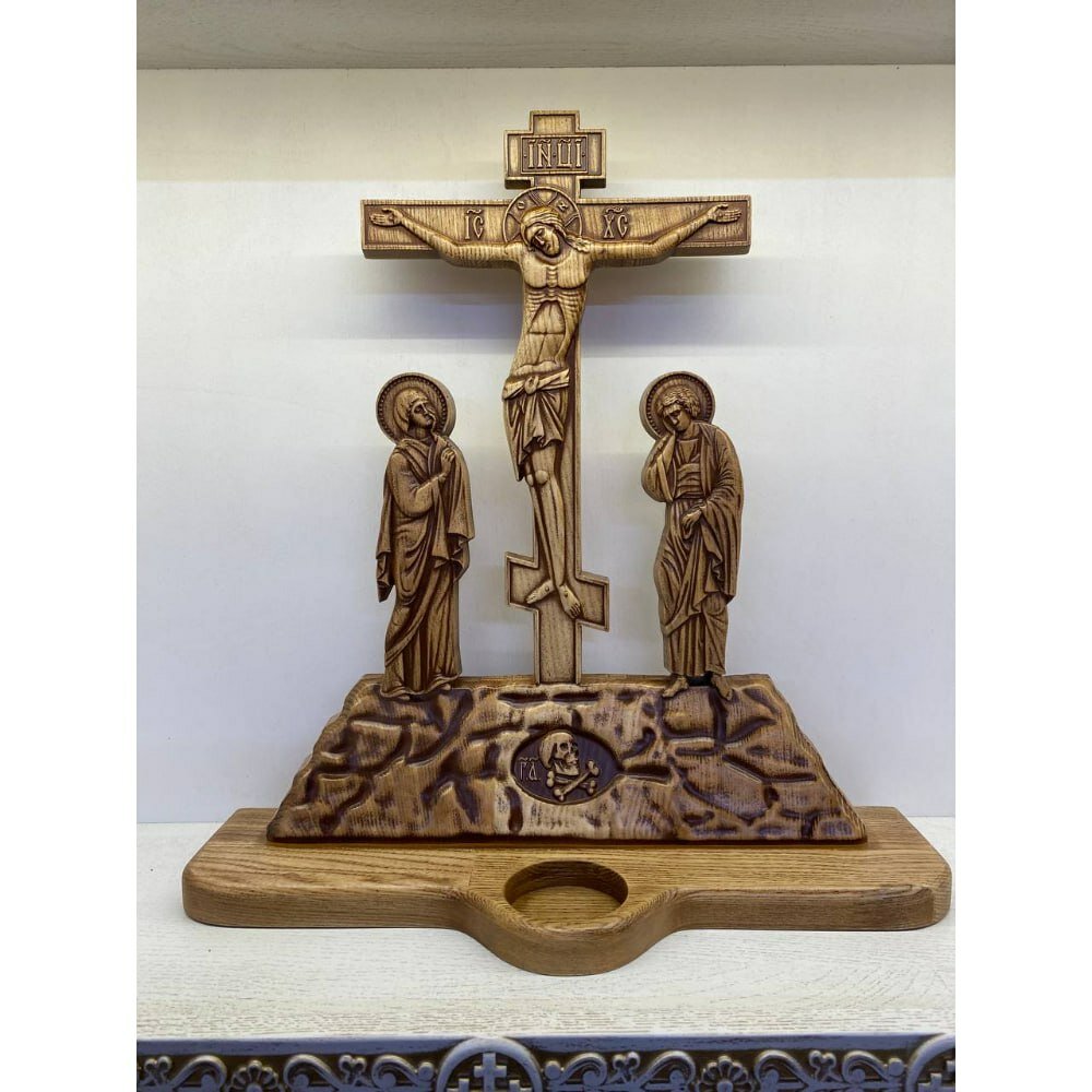 Крест Голгофа из дерева 35х36 см