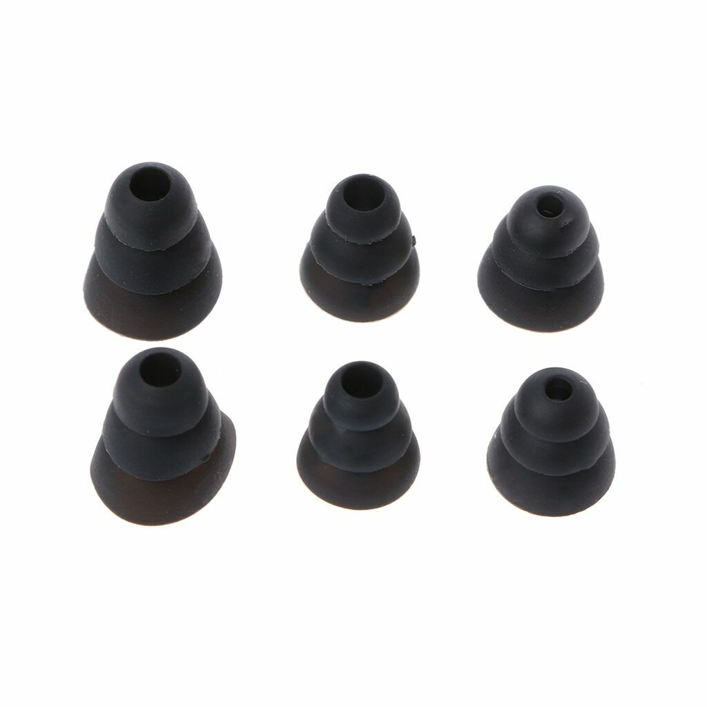 6 трехслойных силиконовых наушников, трехслойные наушники, по 1 паре для больших, средних и маленьких размеров-прозрачный цвет