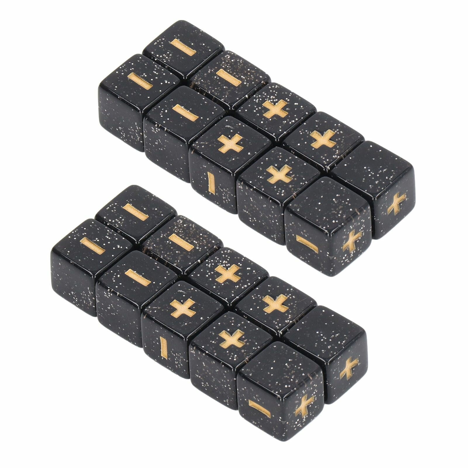 Набор игральных кубиков для обучения математике, 20 пластиковых кубиков 16 мм с выгравированными знаками плюс и минус, компактный учебный набор для школы и дома