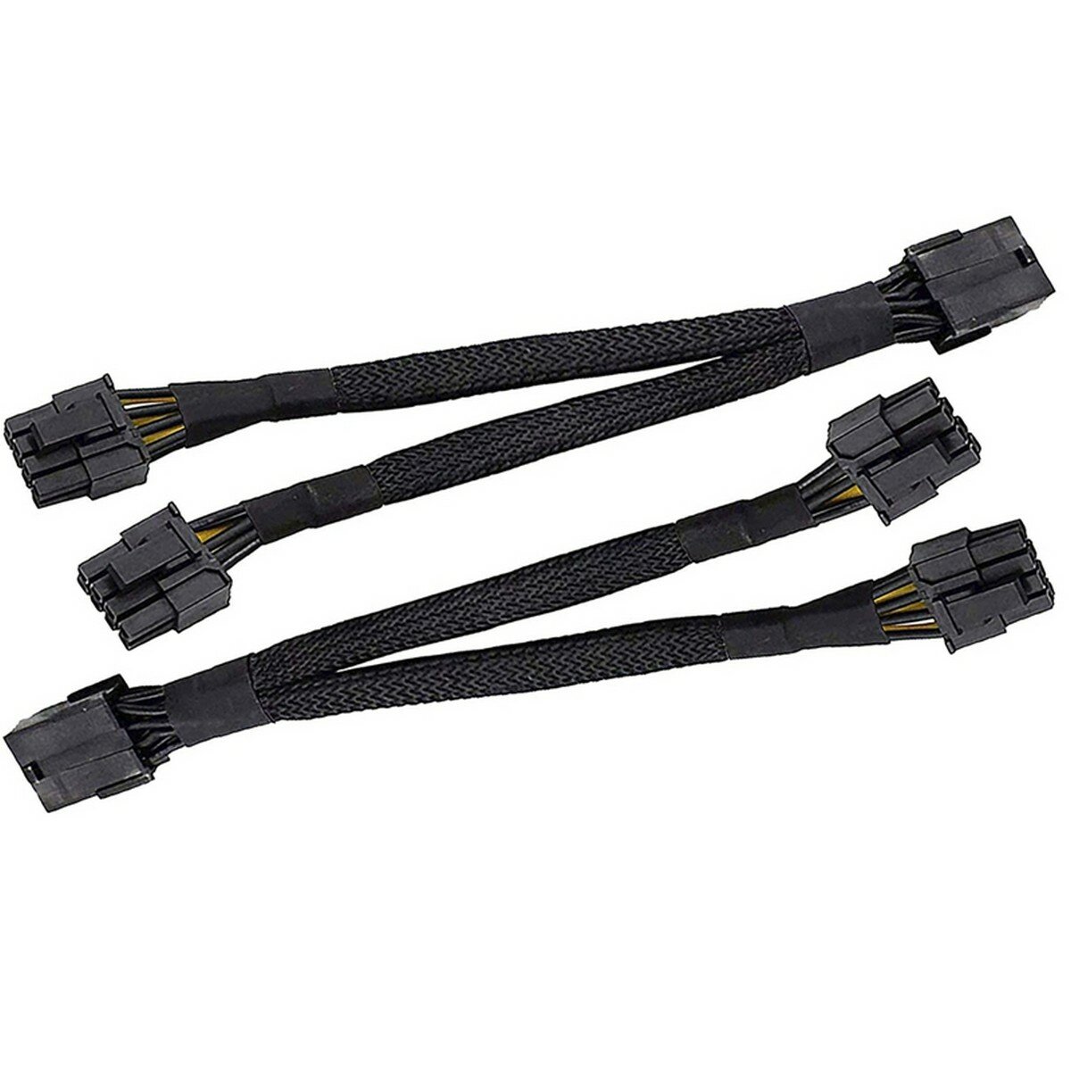 2PCS GPU PCIe 8 Pin Female to Dual 2X 8 Pin (6+2) Male PCI Express адаптер плетеный Y-образный удлинительный кабель-разветвитель, 20 см
