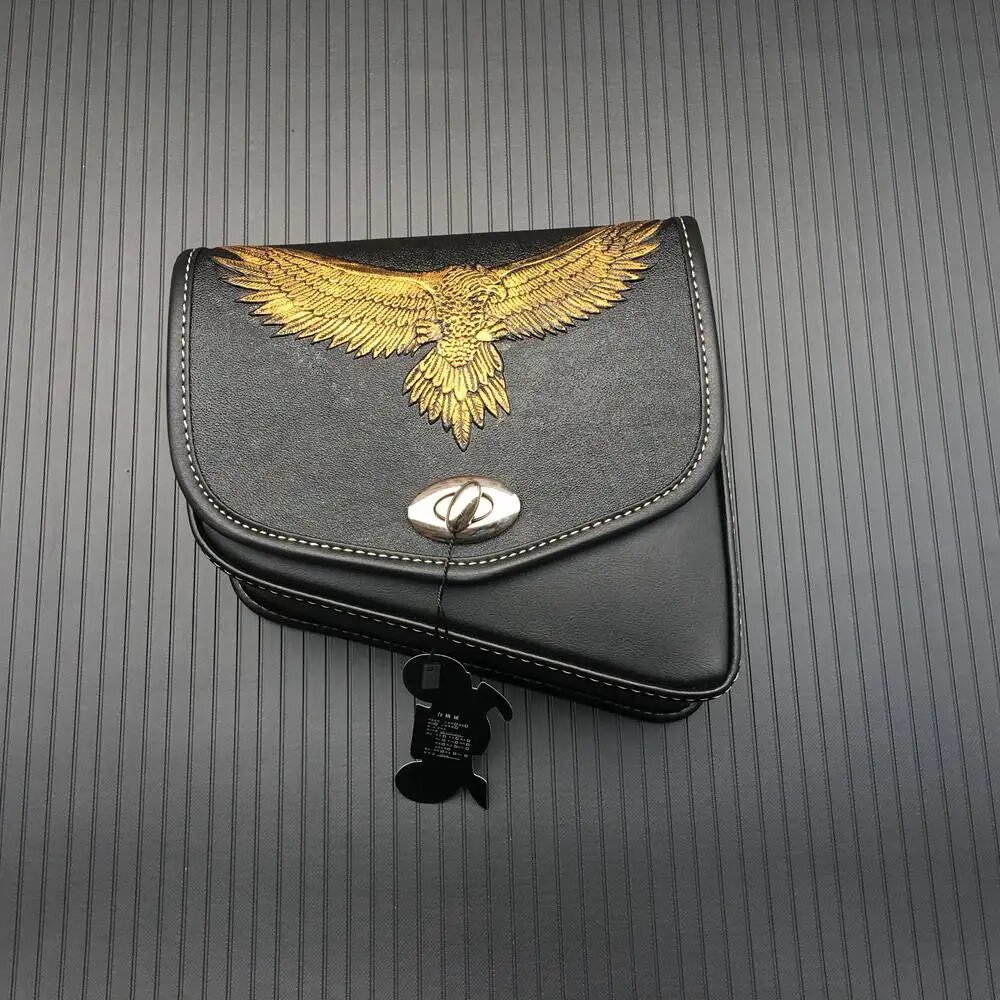 Для Honda Suzuki Harley Sportster XL 883 XL1200 искусственная кожа мотоцикл седельная сумка багаж левая + правая боковая сумка для инструментов Left