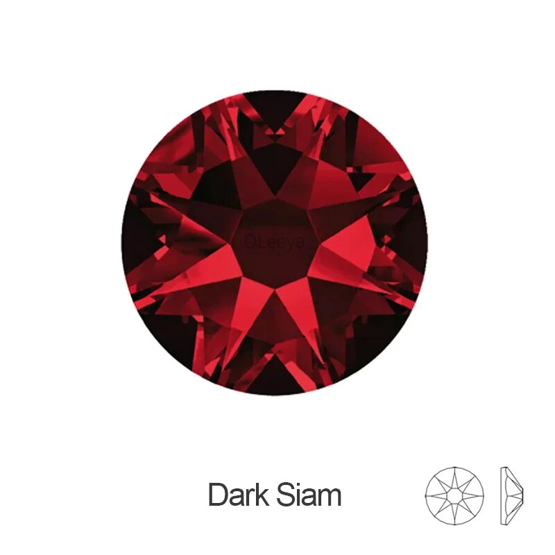 Стразы стекло OLEEYA Dark Siam, SS10-40, 16 граней