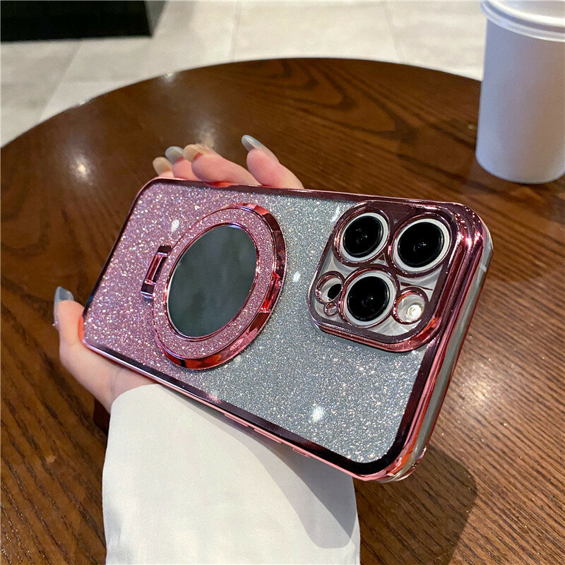 Чехол Colorful Roses, для iPhone 7, силикон, 6D-блеск, магнитный держатель