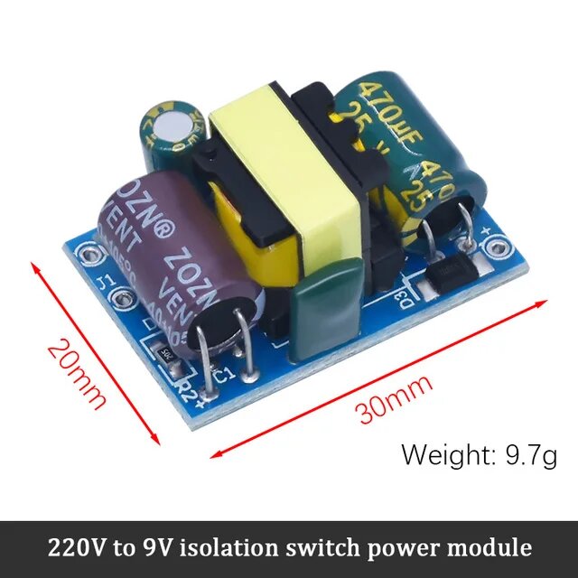 220V to 9V изоляционный понижающий преобразователь питания