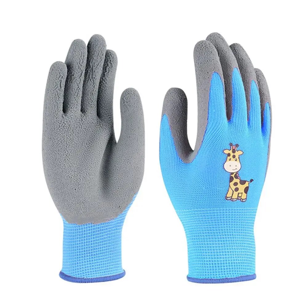 Детские рабочие перчатки розового, синего, желтого цвета, защитные многофункциональные Blue, S