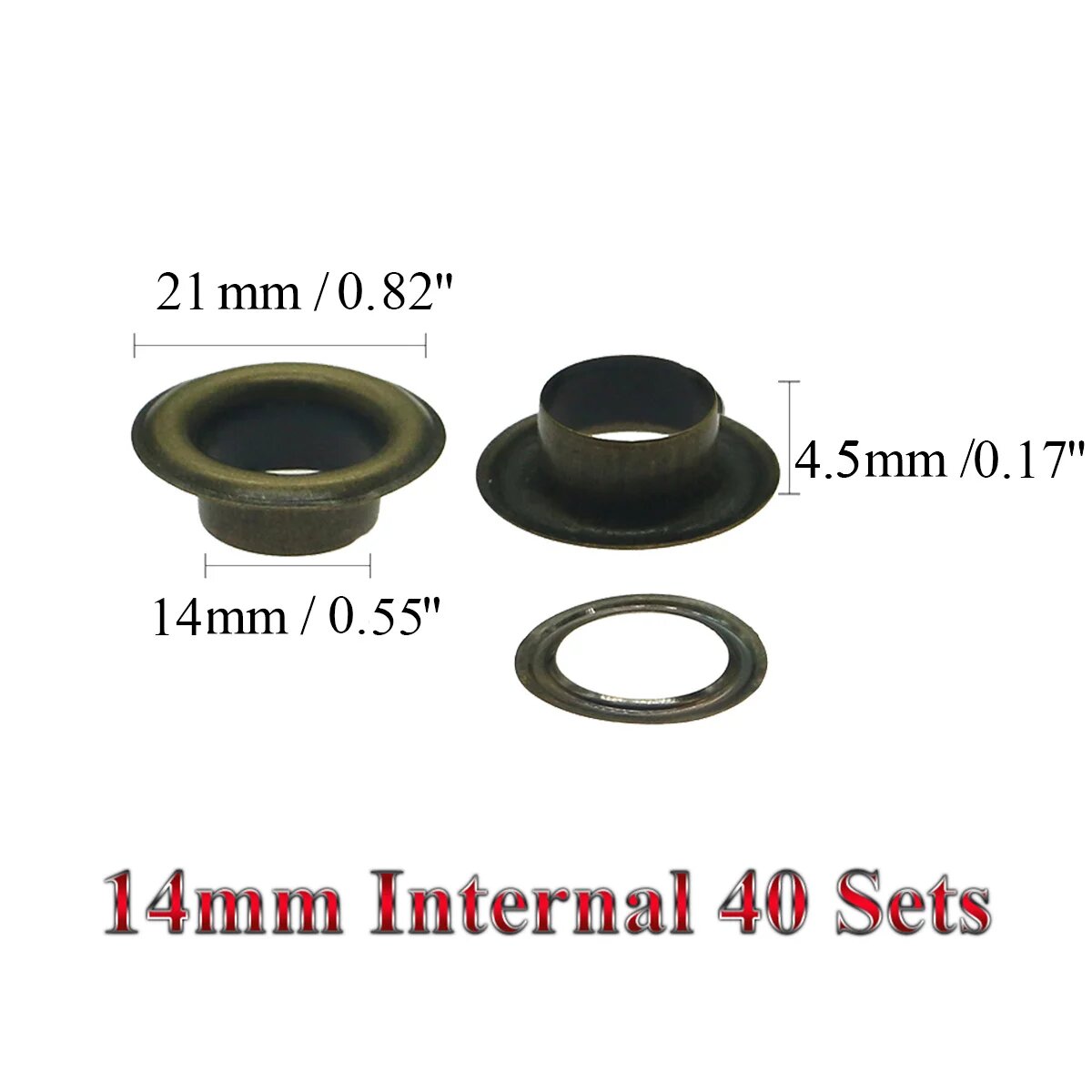 Бронзовые медные люверсы 3-30 мм 14mm ID 40 sets