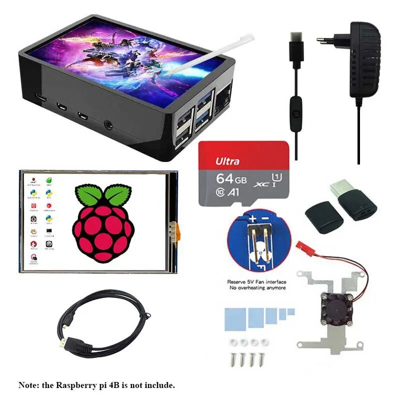 Maerknon Сенсорный экран 3,5 дюйма для Raspberry Pi 4 Bundle 8