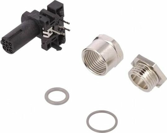 Разъем TE Connectivity T4145535041-001 Гнездо M12 PIN 4 "мама" код D-Ethernet на панель, на PCB THT 1 шт