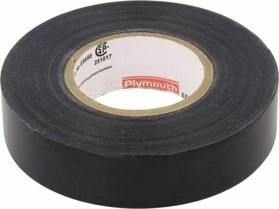 Лента PLYMOUTH PREMIUM 111 19MMX20M BLACK электроизоляционная W 19мм L 20м Thk 0,18мм черный 1 шт
