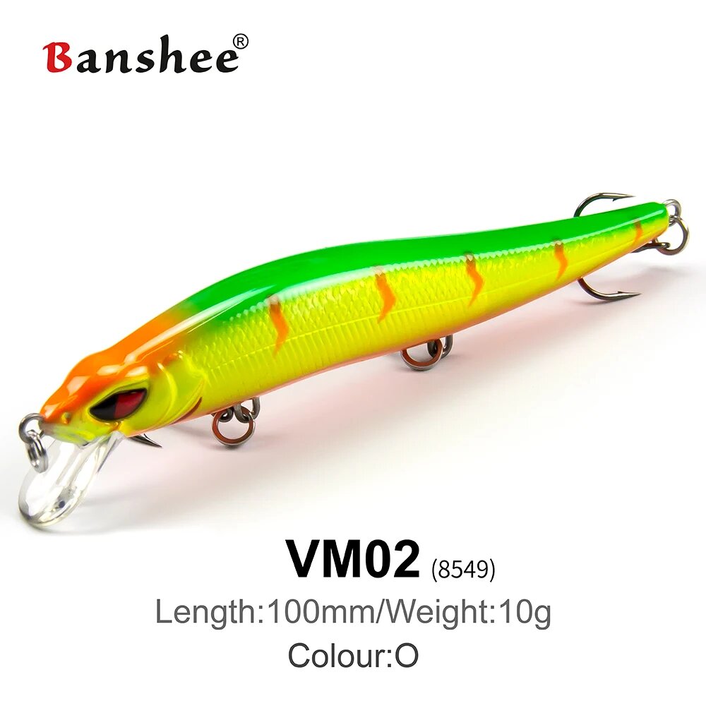 Рыболовная приманка Banshee, 100 мм, 10 г, блесна Джеркбейт для окуня, воблер, Тонущая жесткая приманка, кренкбейт, искусственная форель, щука