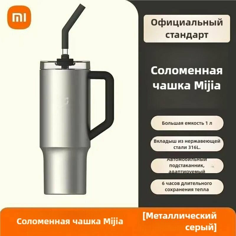 Термокружка Xiaomi, нержавеющая сталь, 1л, сохранение тепла до 6ч — фото 1