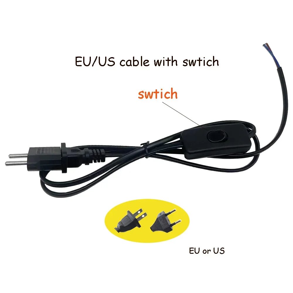 Кабель питания EU/US со свитчем, cable