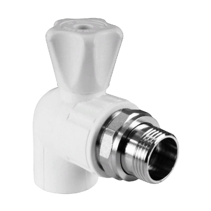 Полипропилен PRO-AQUA кран шаровой д-20 для радиатора угловой TEBO 030060211 PA42108