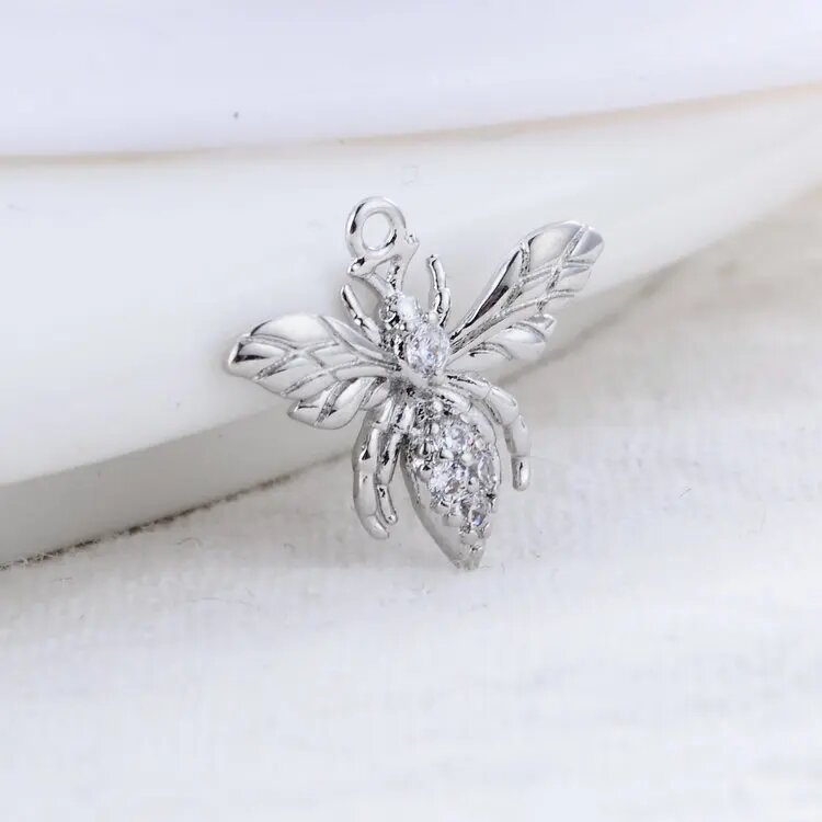 Подвески пчелы из циркония с золотым покрытием Florainer Tina 6 шт. Platinum Color