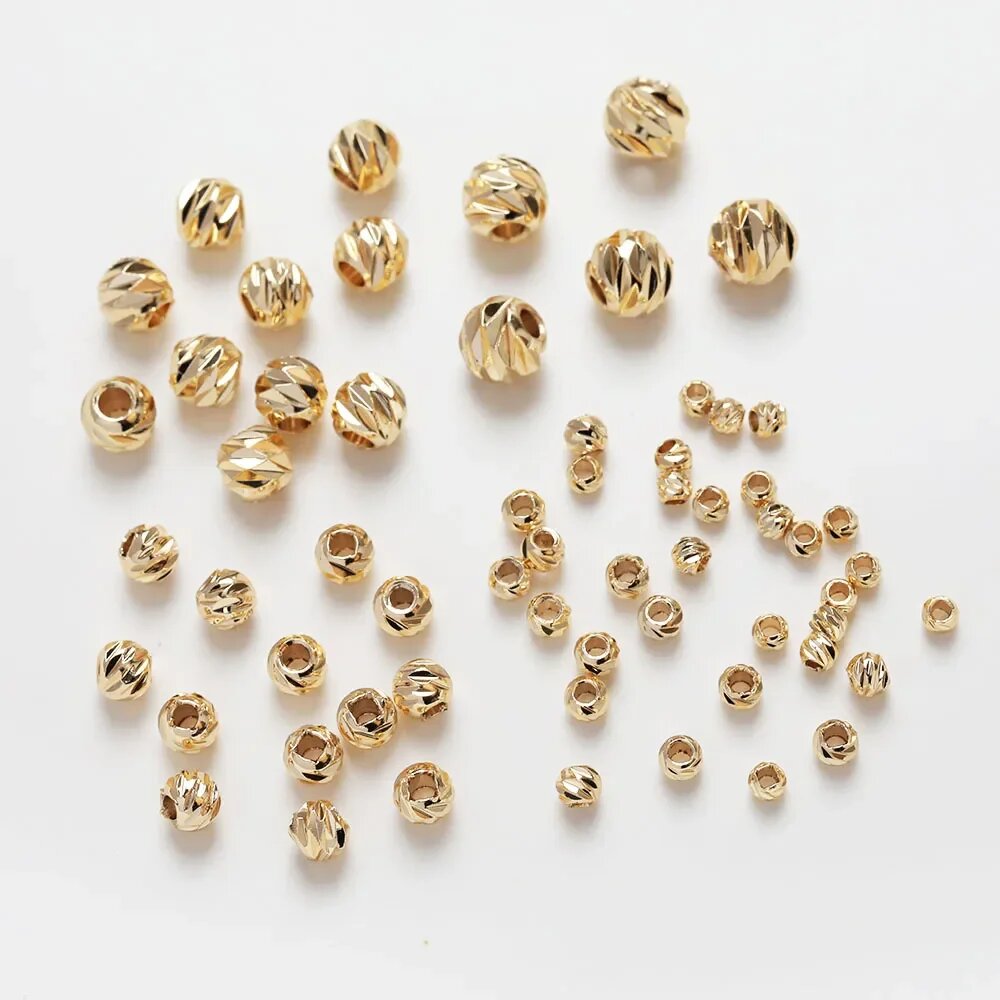 Латунные позолоченные бусины для украшений 2.5mm(50pcs), Gold