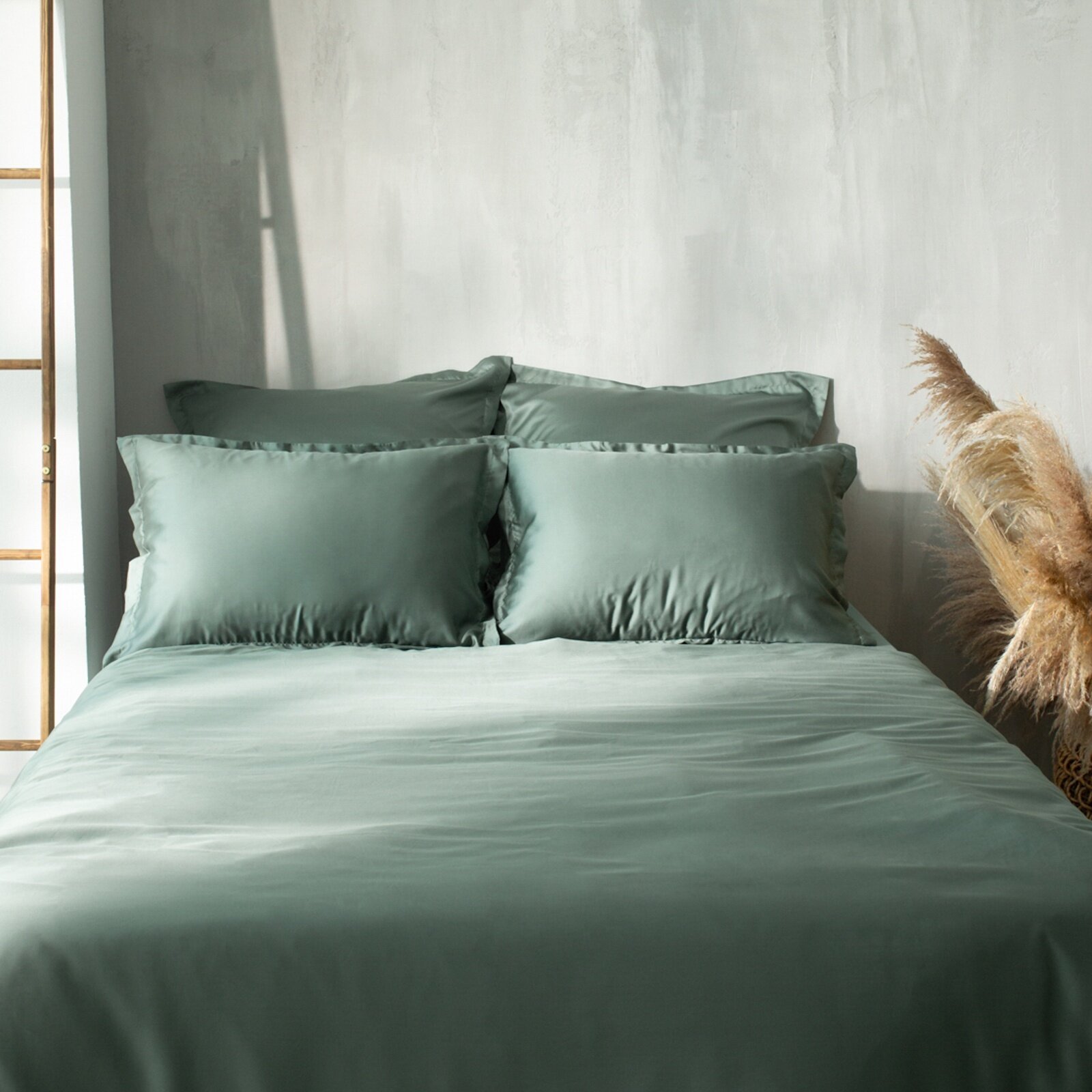 Простыня на резинке SL Home Tencel 160*200+30 см , цв. оливковый, 10285281