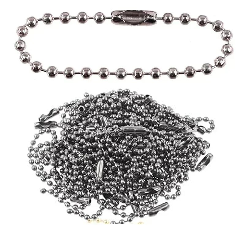 Металлические шариковые цепочки из бисера 10/100 шт. Серебряный, 10pcs, silver