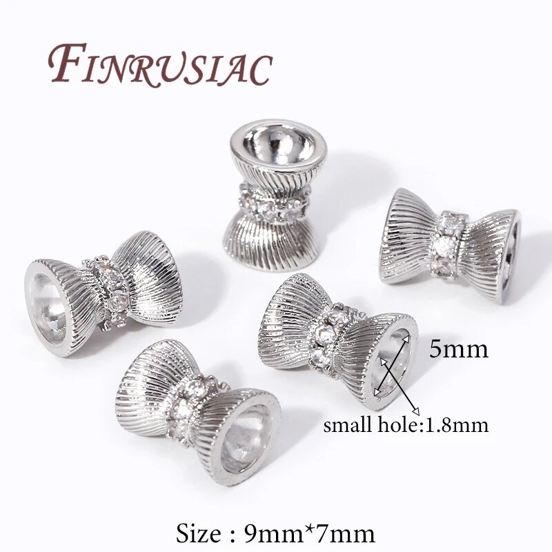 Разделители для браслетов FINRUSIAC, серебряные, 4 шт, Родий