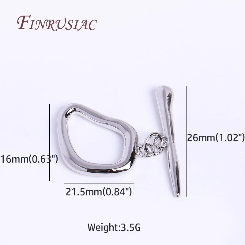 Замок для украшений FINRUSIAC, Rhodium Plated, 26x21.5x16 мм, 3.5г