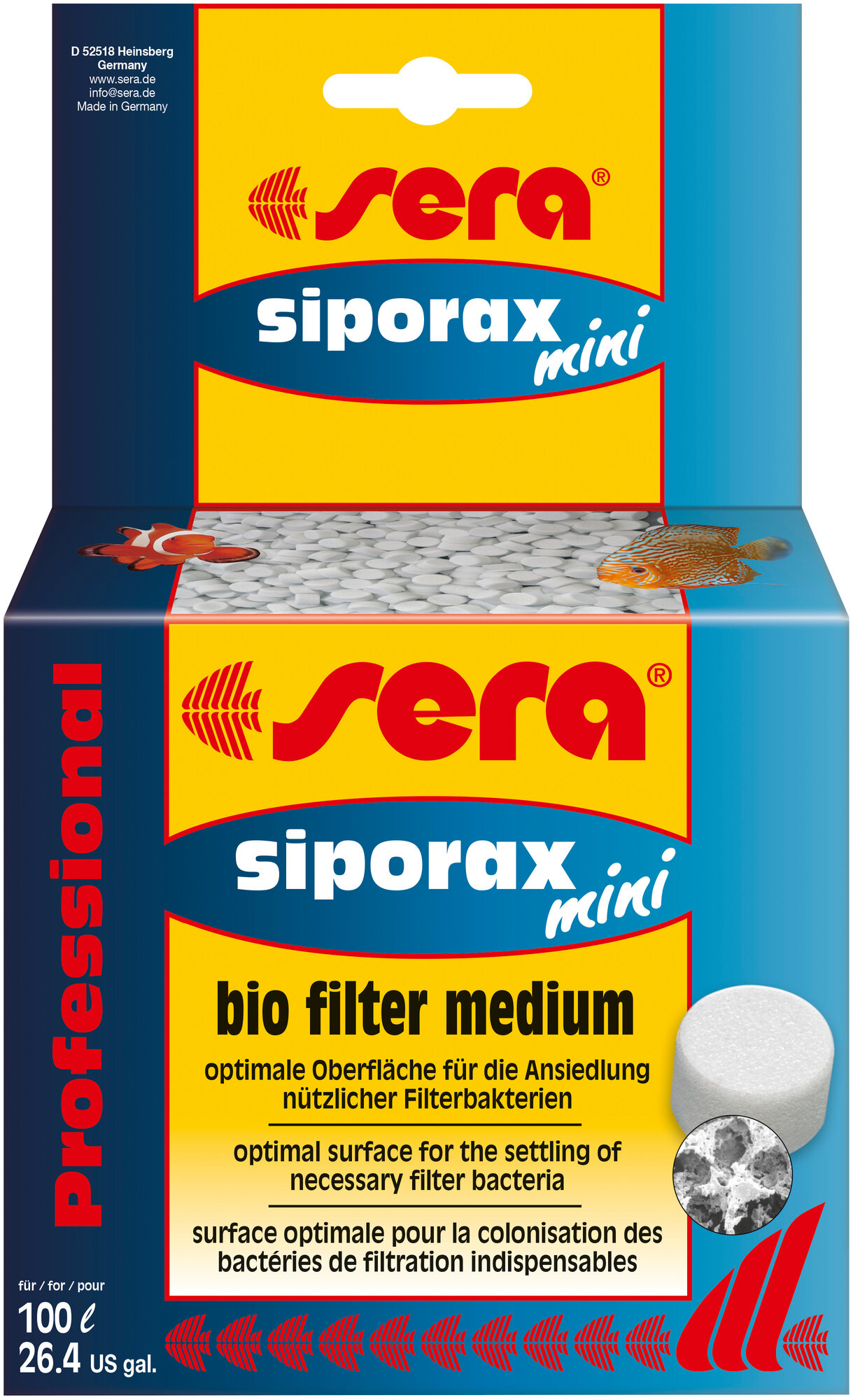 Биологический наполнитель Sera Siporax Professional Mini 130 г, для биологической фильтрации воды (спеченное стекло)