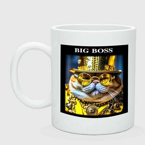 Рыжий кот барон в стиле стимпанк: big boss Керамическая кружка