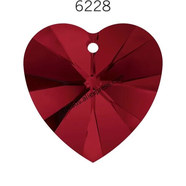 Подвеска Swarovski XILION сердце из хрусталя Бордовый, 10.3x10mm (1 piece), Siam 208