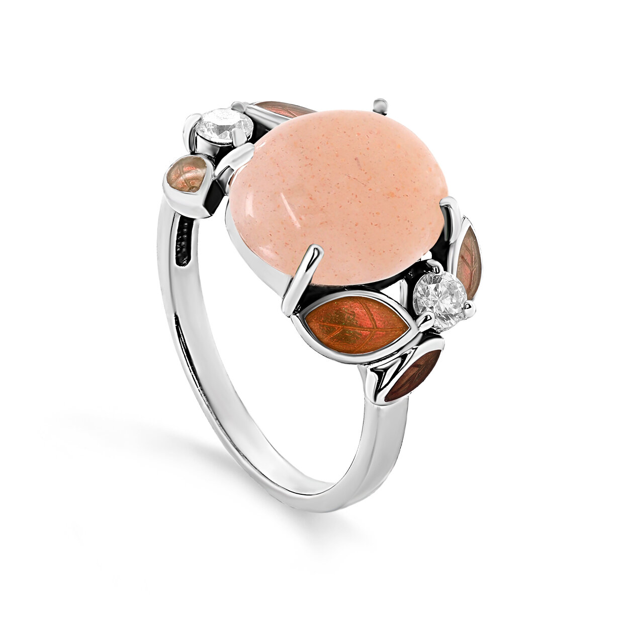 Кольцо, серебро, 925 проба, гeлиoлит, фианит