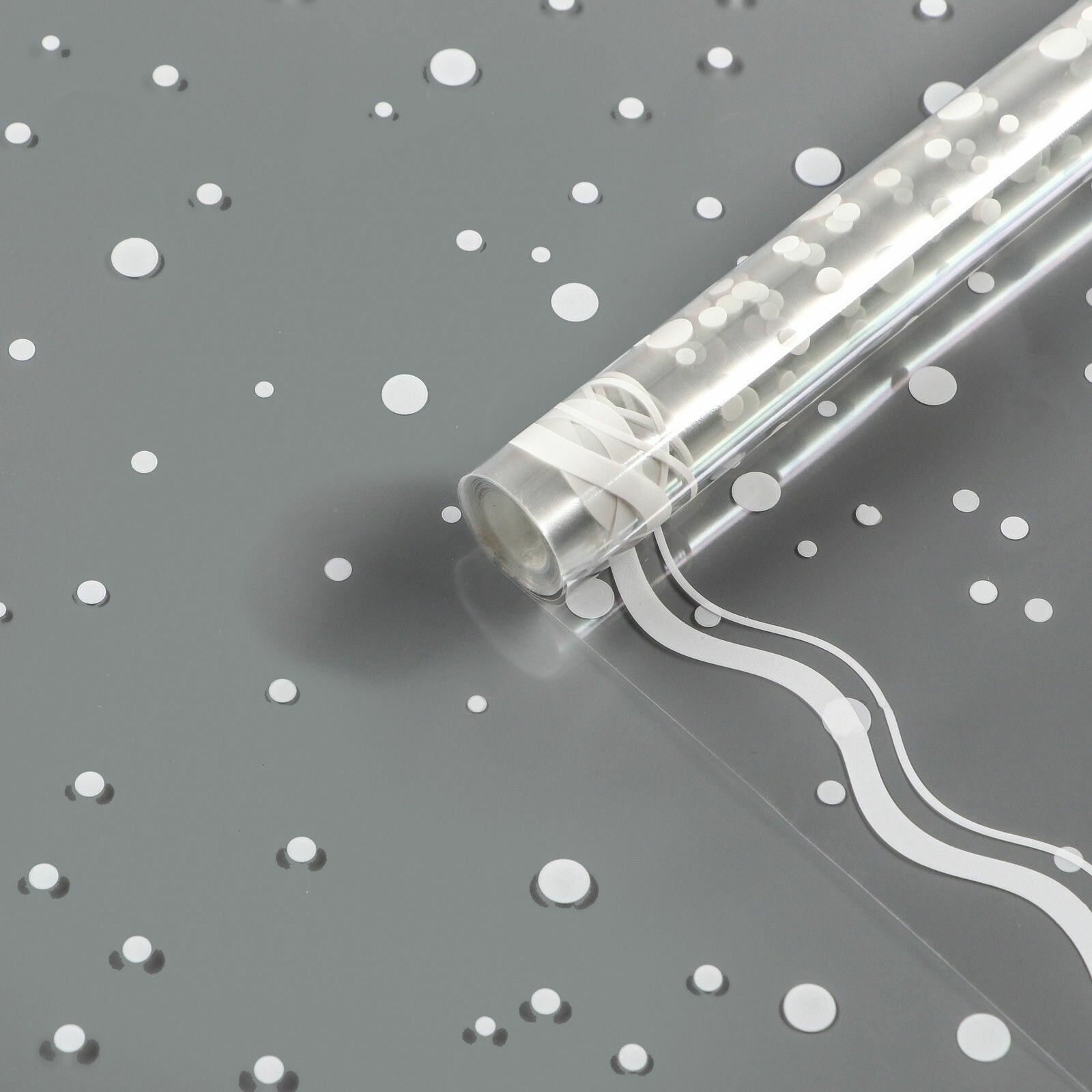 Пленка для цветов "Горох" белая 100 см х 5,5 м 5%, 200 гр, 40 мкм