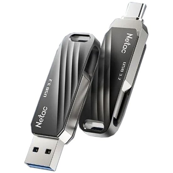 64Gb Netac US11 black/silver USB3.0 + Type C (NT03US11C-064G-32BK)