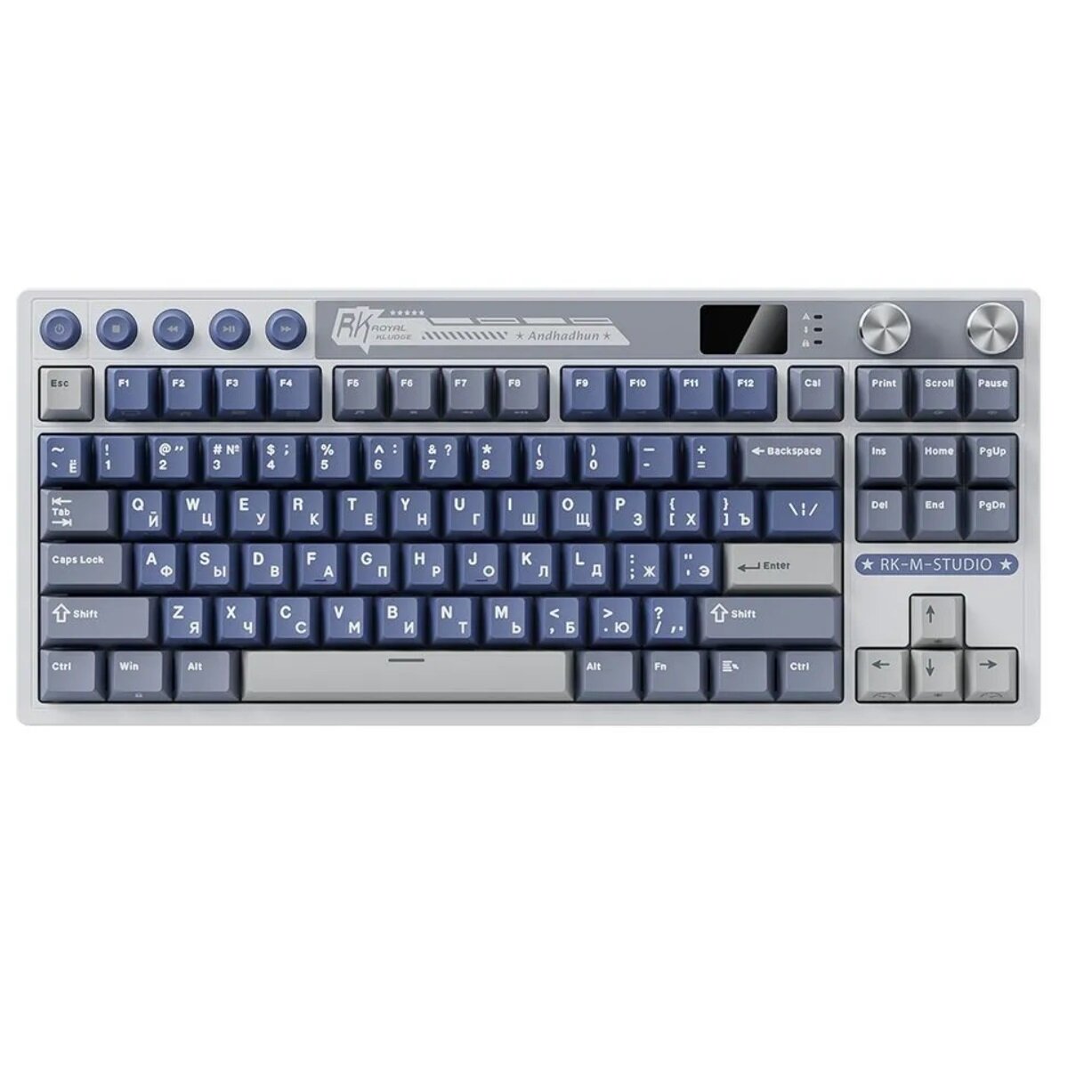 Клавиатура Royal Kludge RK M87 Ocean Blue (USB/2.4 GHz/Bluetоoth, RGB, Hot Swap, Cream switch)