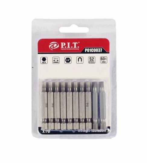 Бита шестигранная 50мм 1/4" для шуруповертов и гайковертов (10шт в упаковке)