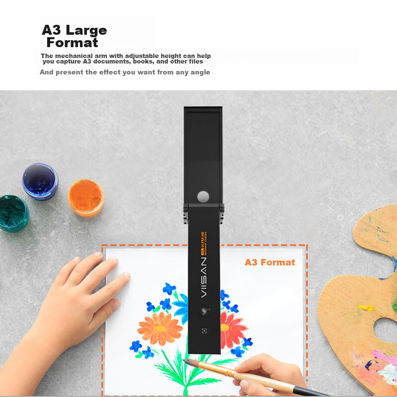 Сканер VIISAN P4U, фотоаппаратный, широкоформатный A3, черный