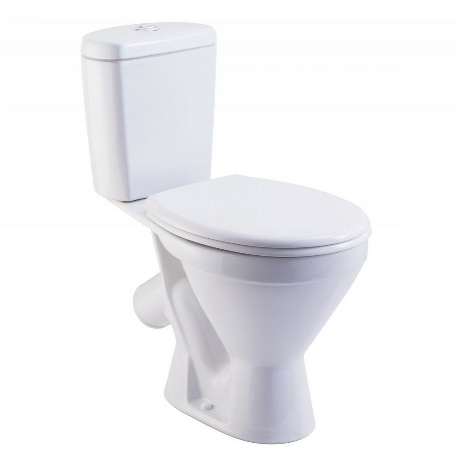 Унитаз-компакт "Стандарт" белый (косой, нижн, сид. полип, арм.) (Rosa)