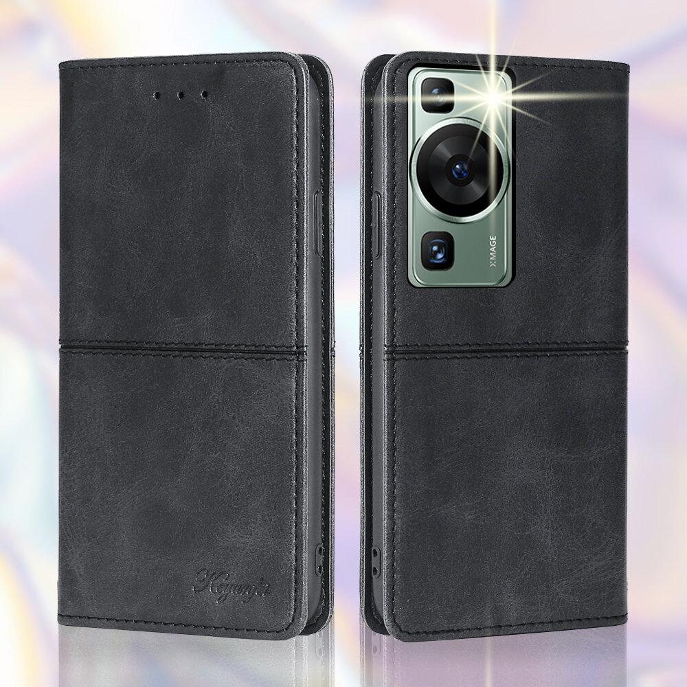 Чехол книжка подходит для Huawei P60/ P60 Pro/ Чехол-книжка на Хуавей P60/ P60 Про , противоударный, черный