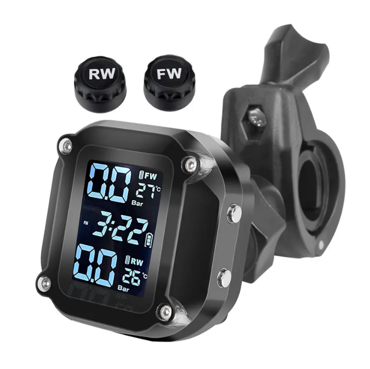 PSM5, Датчик давления в шинах мотоцикла, Солнечный цифровой TMPS, 500 мАч, 3,2-дюймовый ЖК-дисплей, Bluetooth 5.0, Мониторинг давления в шинах, TPMS433.92 МГц, Внешний мониторинг давления в шинах, Солнечные цифровые часы для автомобиля,